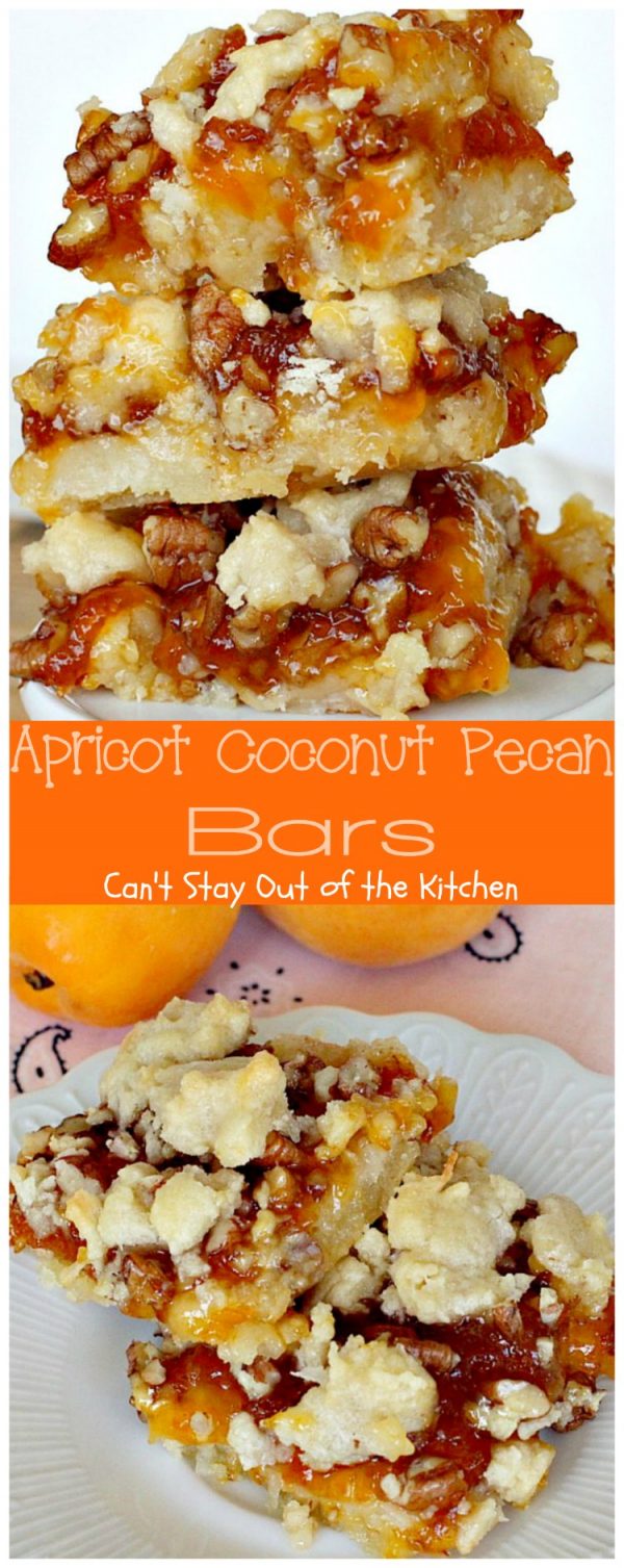 Apricot Coconut Pecan Bars – Can't Stay Out of the Kitchen