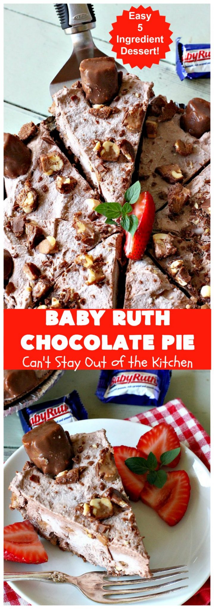 Baby Ruth Chocolate Pie – Can't Stay Out of the Kitchen