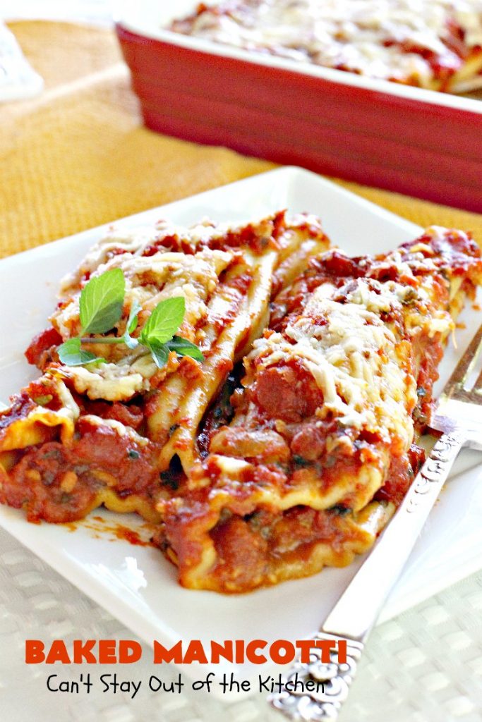 Baked Manicotti – Can't Stay Out of the Kitchen