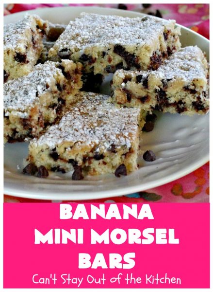 Banana Mini Morsel Bars – Can't Stay Out of the Kitchen