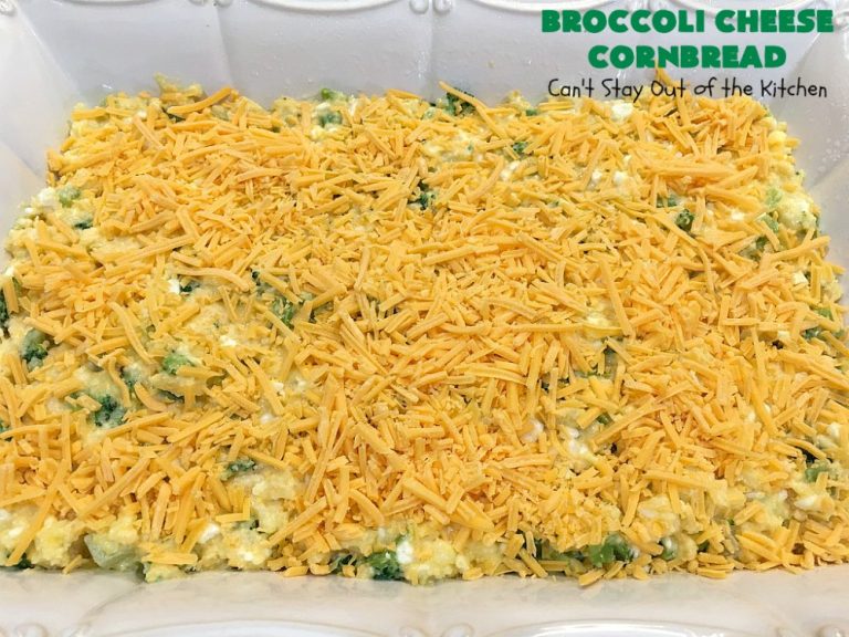 Broccoli Cheese Cornbread – Can't Stay Out of the Kitchen