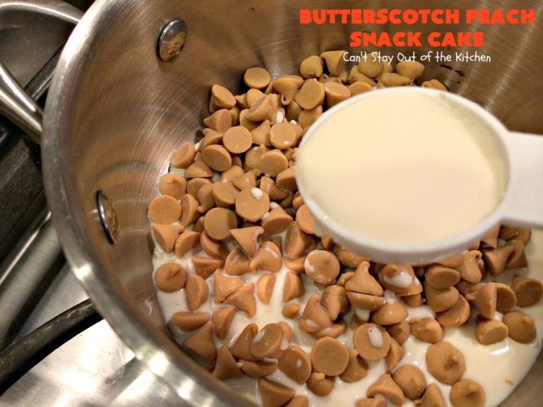 Butterscotch Peach Snack Cake – Can't Stay Out of the Kitchen