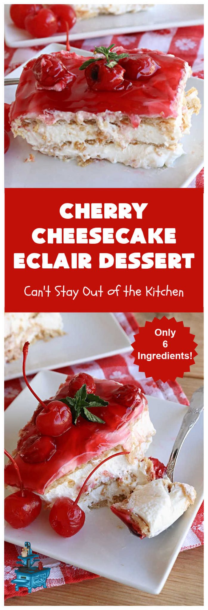 Cherry Cheesecake Éclair Dessert – Can't Stay Out of the Kitchen