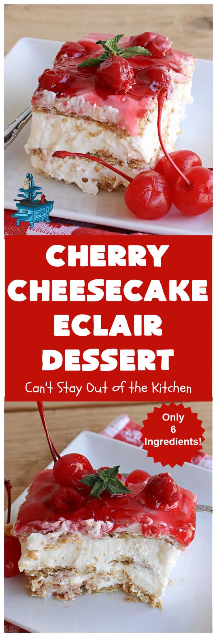 Cherry Cheesecake Éclair Dessert – Can't Stay Out of the Kitchen