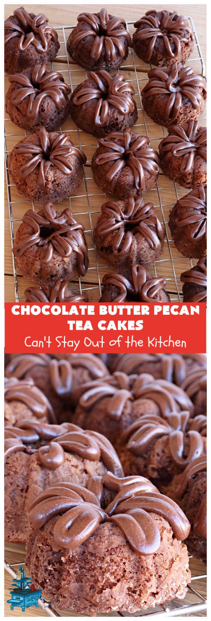 Chocolate Butter Pecan Tea Cakes – Can't Stay Out of the Kitchen