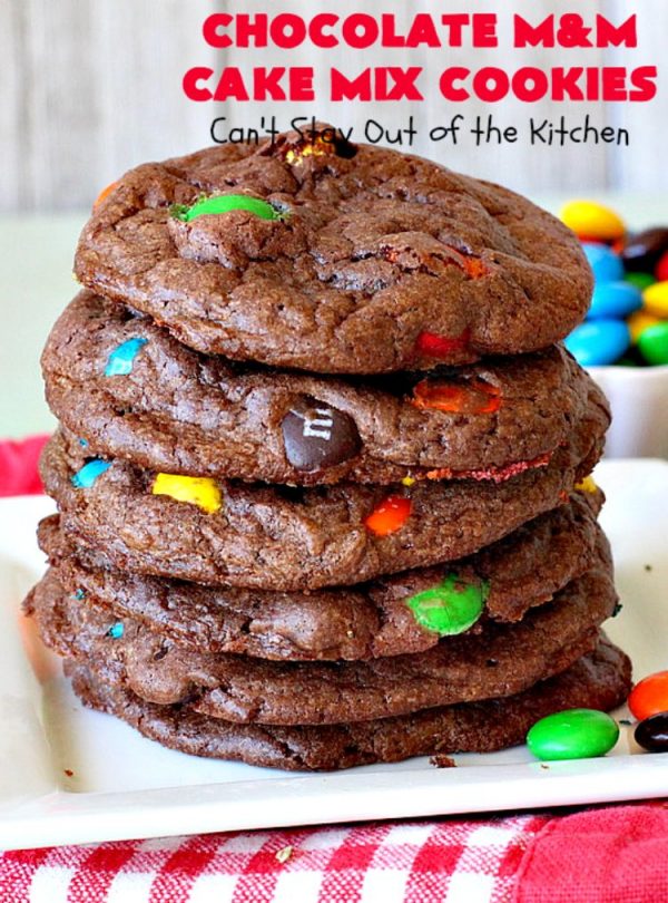 Chocolate M&M Cake Mix Cookies – Can't Stay Out of the Kitchen