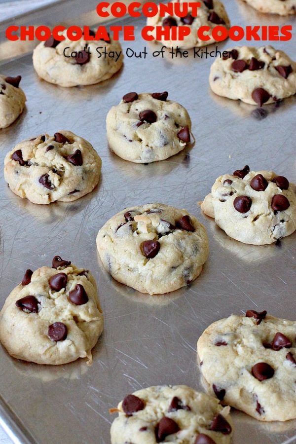 Coconut Chocolate Chip Cookies – Can't Stay Out of the Kitchen