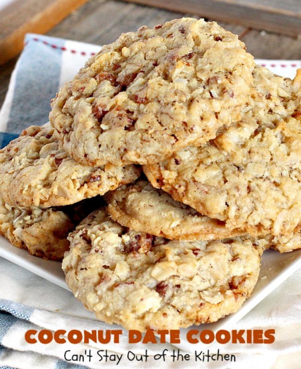 Coconut Date Cookies – Can't Stay Out of the Kitchen