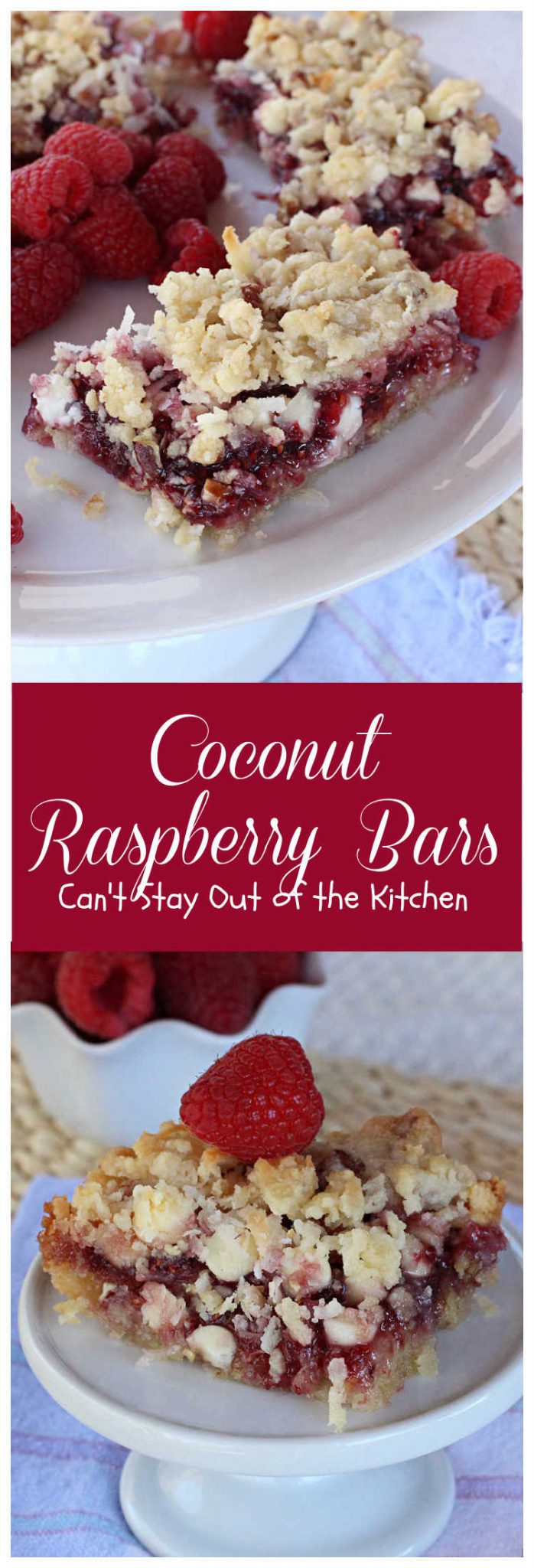 Coconut Raspberry Bars – Can't Stay Out of the Kitchen