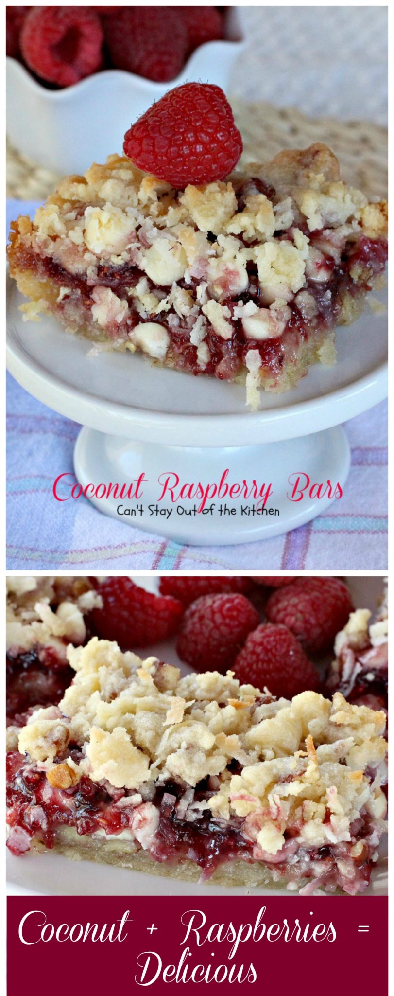 Coconut Raspberry Bars – Can't Stay Out of the Kitchen