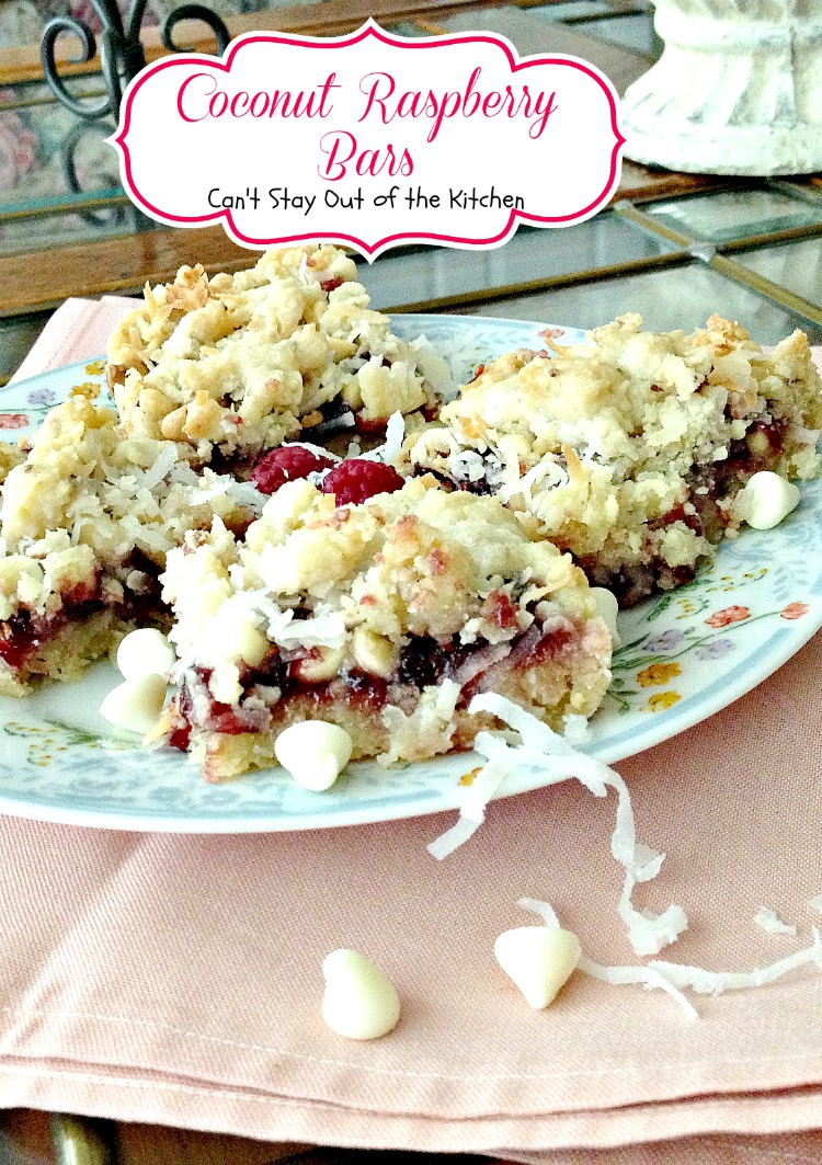 Coconut Raspberry Bars – Recipe Pix 10 266 – Can't Stay Out of the Kitchen