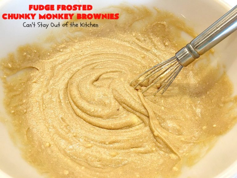 Fudge Frosted Chunky Monkey Brownies – Can't Stay Out of the Kitchen