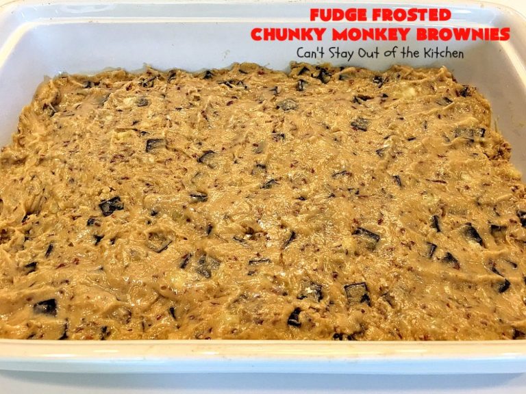 Fudge Frosted Chunky Monkey Brownies – Can't Stay Out of the Kitchen