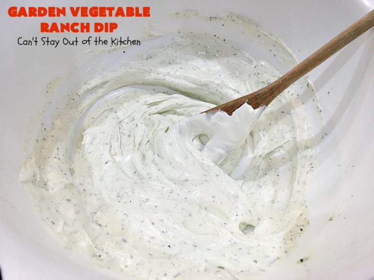 Garden Vegetable Ranch Dip – Can't Stay Out of the Kitchen