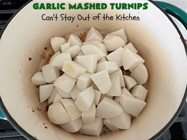Garlic Mashed Turnips – Can't Stay Out of the Kitchen