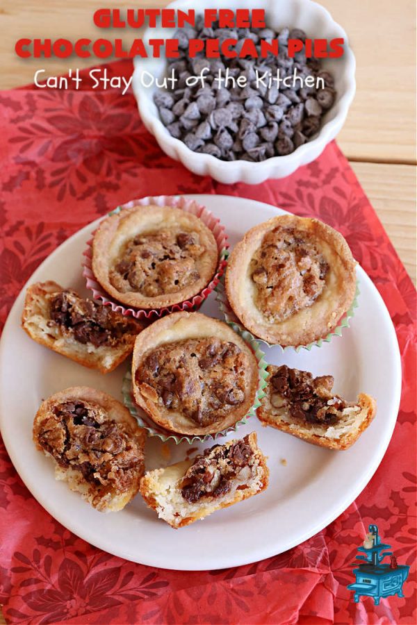 Gluten Free Chocolate Pecan Pies – Can't Stay Out of the Kitchen