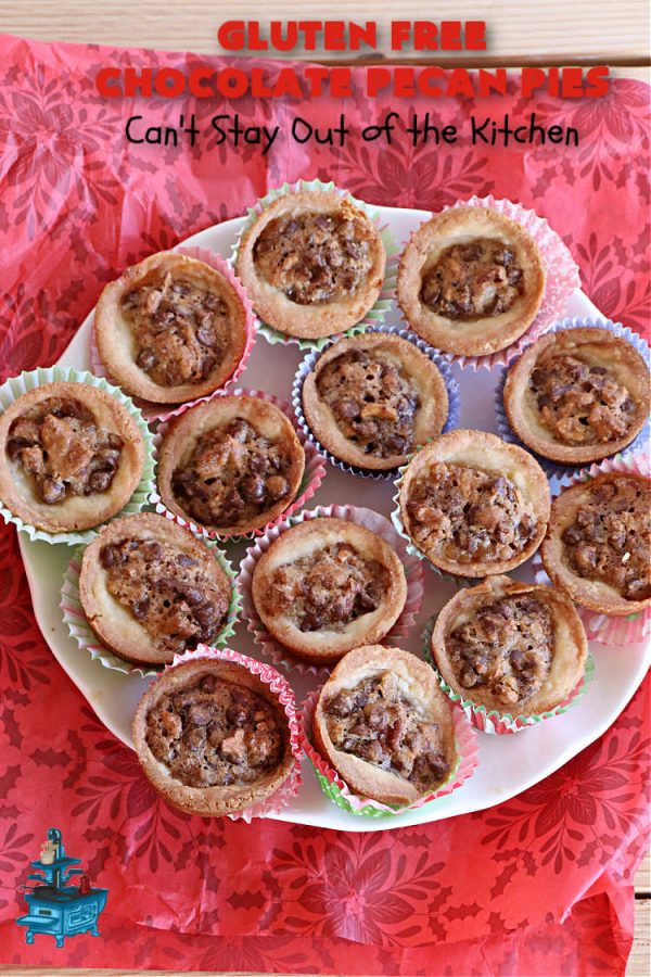 Gluten Free Chocolate Pecan Pies – Can't Stay Out of the Kitchen