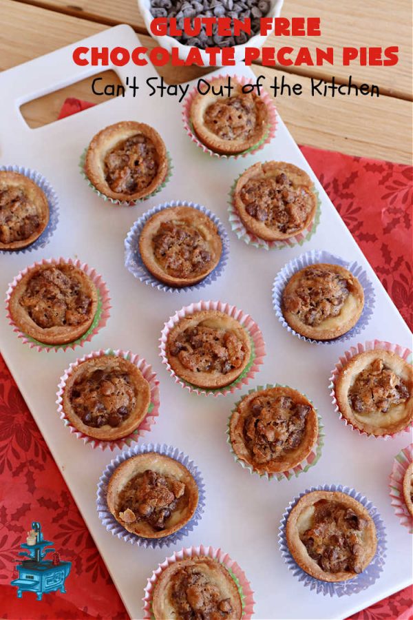 Gluten Free Chocolate Pecan Pies – Can't Stay Out of the Kitchen