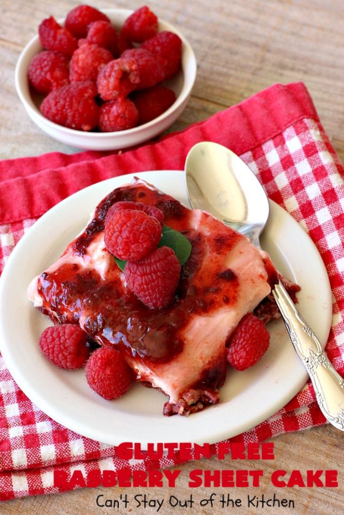 Gluten Free Raspberry Sheet Cake – Can't Stay Out of the Kitchen