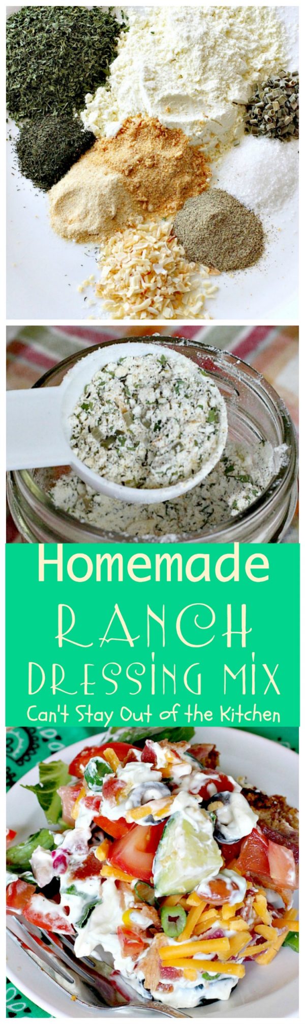 Homemade Ranch Dressing Mix – Can't Stay Out of the Kitchen