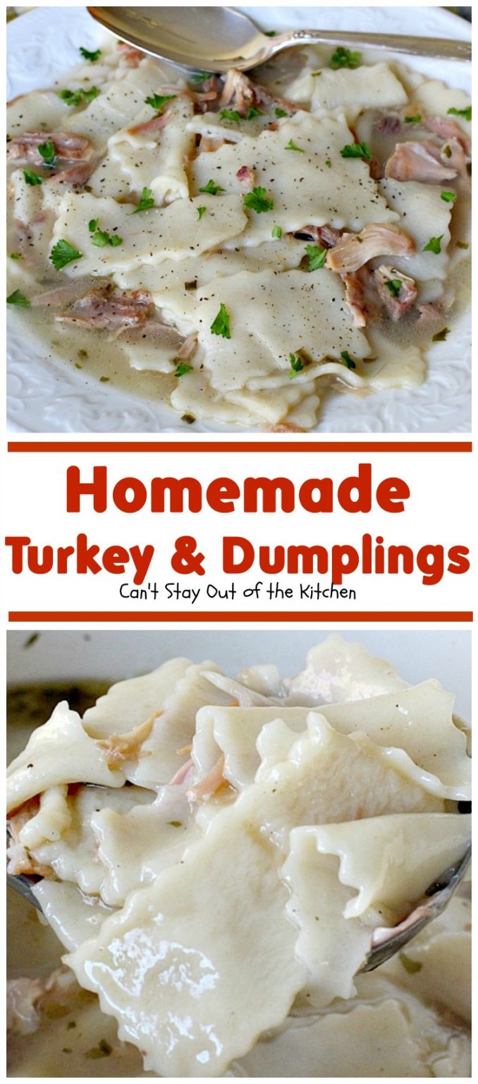 Homemade Turkey and Dumplings – Can't Stay Out of the Kitchen