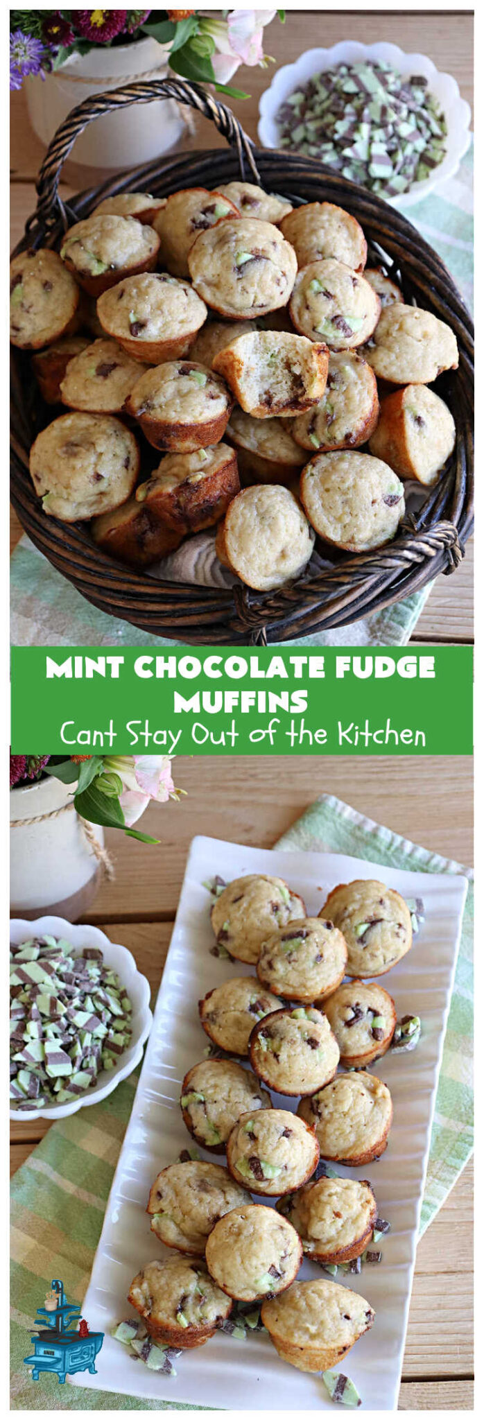 Mint Chocolate Fudge Muffins – Can't Stay Out of the Kitchen