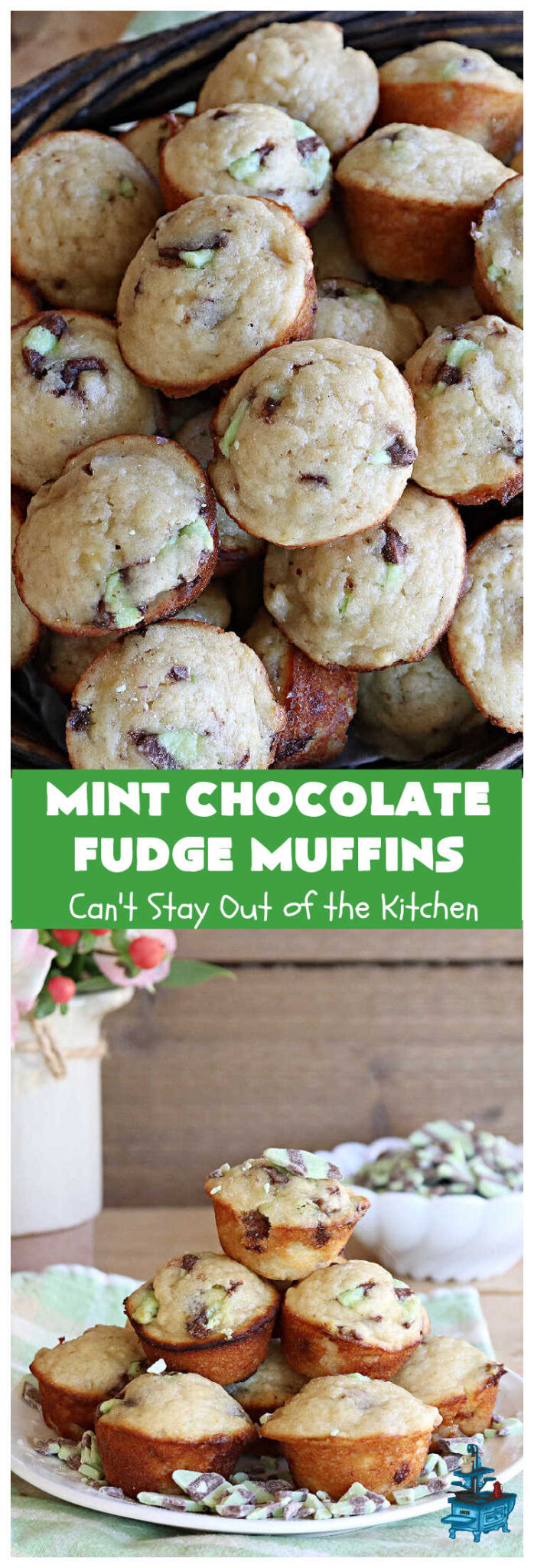 Mint Chocolate Fudge Muffins – Can't Stay Out of the Kitchen