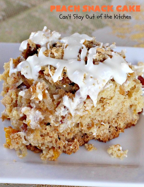 Peach Snack Cake – Can't Stay Out of the Kitchen