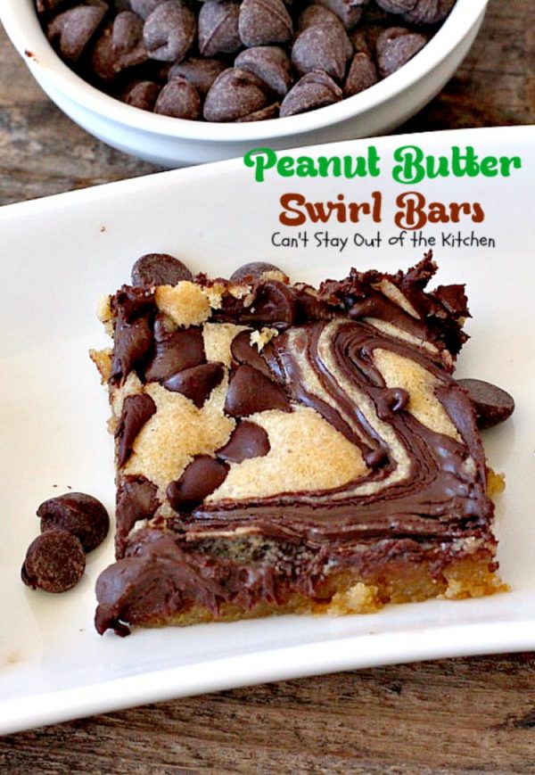 Peanut Butter Swirl Bars – Can't Stay Out of the Kitchen