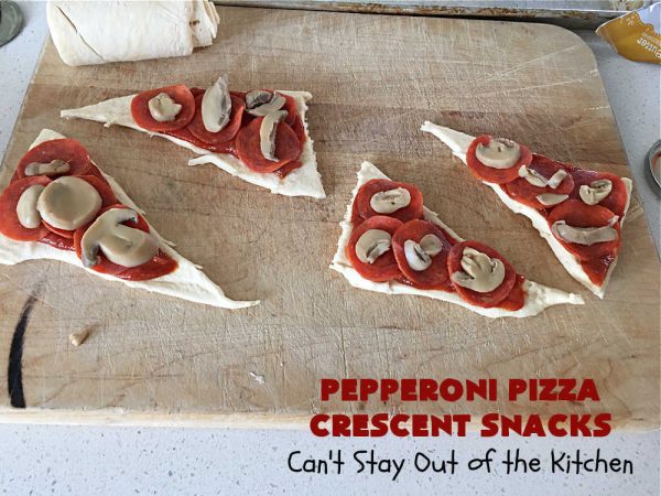 Pepperoni Pizza Crescent Snacks – Can't Stay Out of the Kitchen