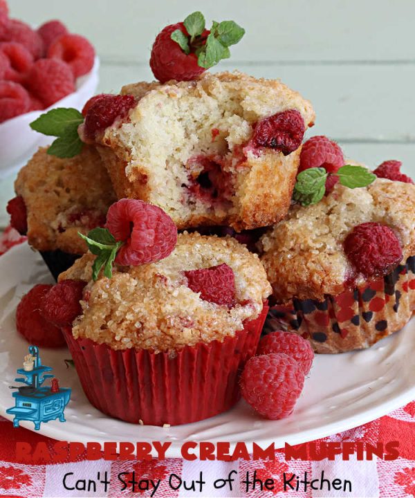 Raspberry Cream Muffins – Can't Stay Out of the Kitchen