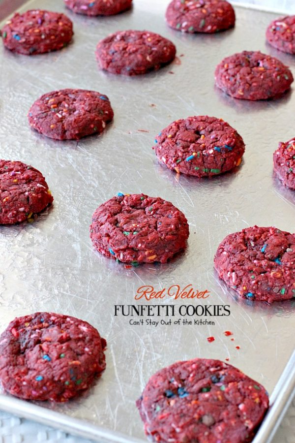 Red Velvet Funfetti Cookies – Can't Stay Out of the Kitchen