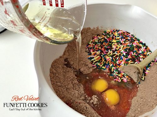 Red Velvet Funfetti Cookies – Can't Stay Out of the Kitchen