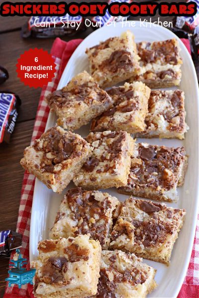 Snickers Ooey Gooey Bars – Can't Stay Out of the Kitchen