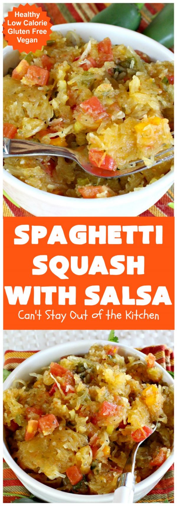 Spaghetti Squash with Salsa – Can't Stay Out of the Kitchen