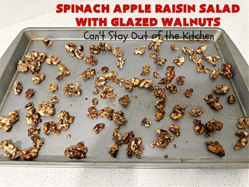 Spinach Apple Raisin Salad with Glazed Walnuts – Can't Stay Out of the Kitchen