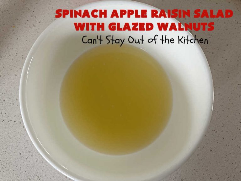 Spinach Apple Raisin Salad with Glazed Walnuts – Can't Stay Out of the Kitchen