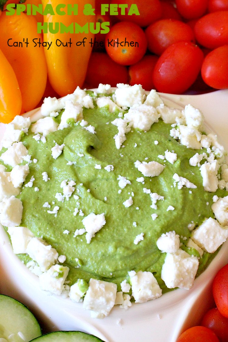 Spinach and Feta Hummus – Can't Stay Out of the Kitchen