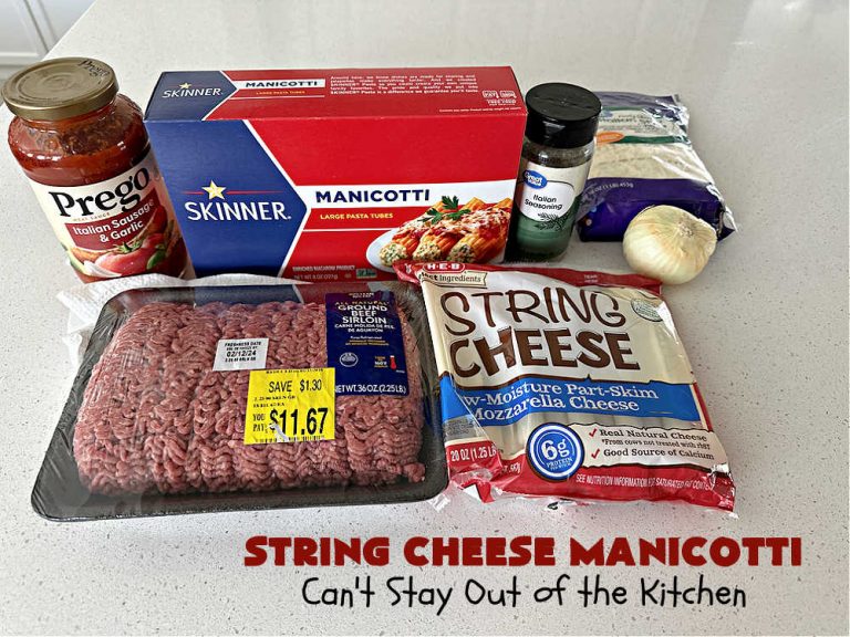 String Cheese Manicotti – Can't Stay Out of the Kitchen
