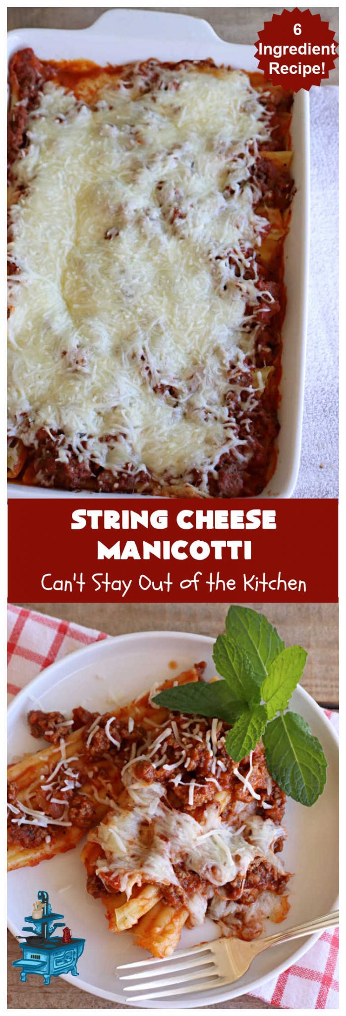 String Cheese Manicotti – Can't Stay Out of the Kitchen