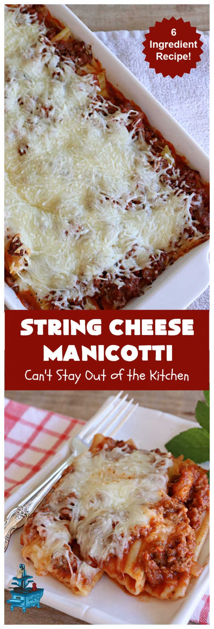 String Cheese Manicotti – Can't Stay Out of the Kitchen