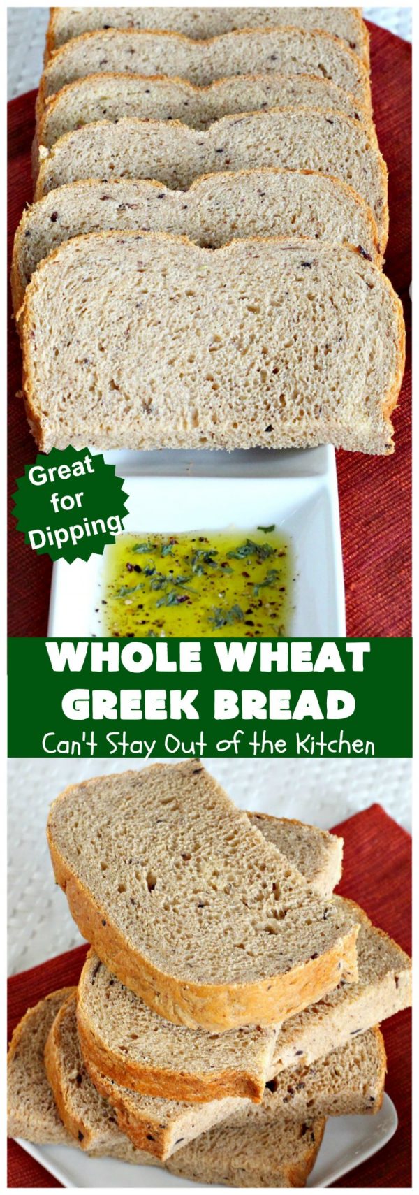 Whole Wheat Greek Bread – Can't Stay Out of the Kitchen