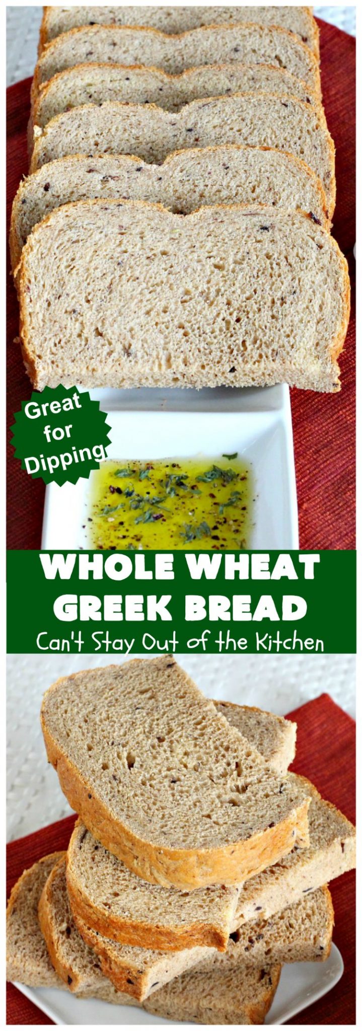 Whole Wheat Greek Bread – Can't Stay Out of the Kitchen